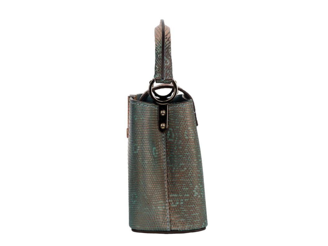 Louis Vuitton Capucines Mini, Lizard Green And Pink, Silver Hardware ...
