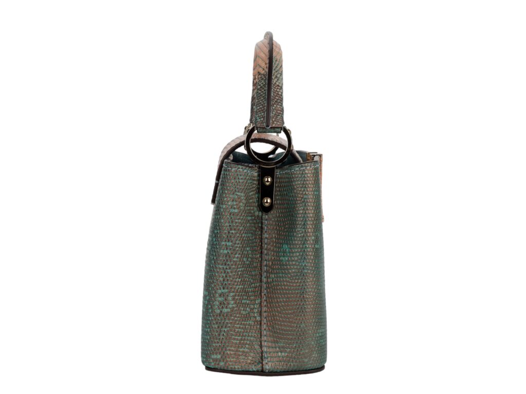 Louis Vuitton Capucines Mini, Lizard Green And Pink, Silver Hardware ...