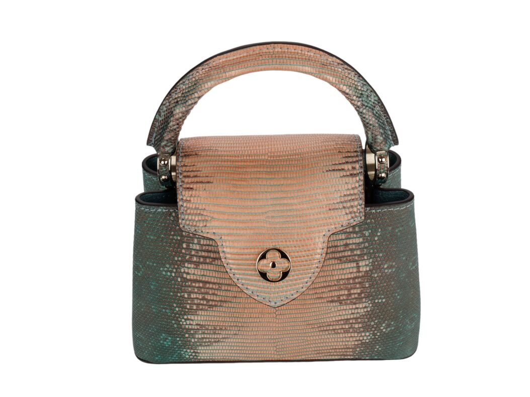 Louis Vuitton Capucines Mini, Lizard Green And Pink, Silver Hardware ...