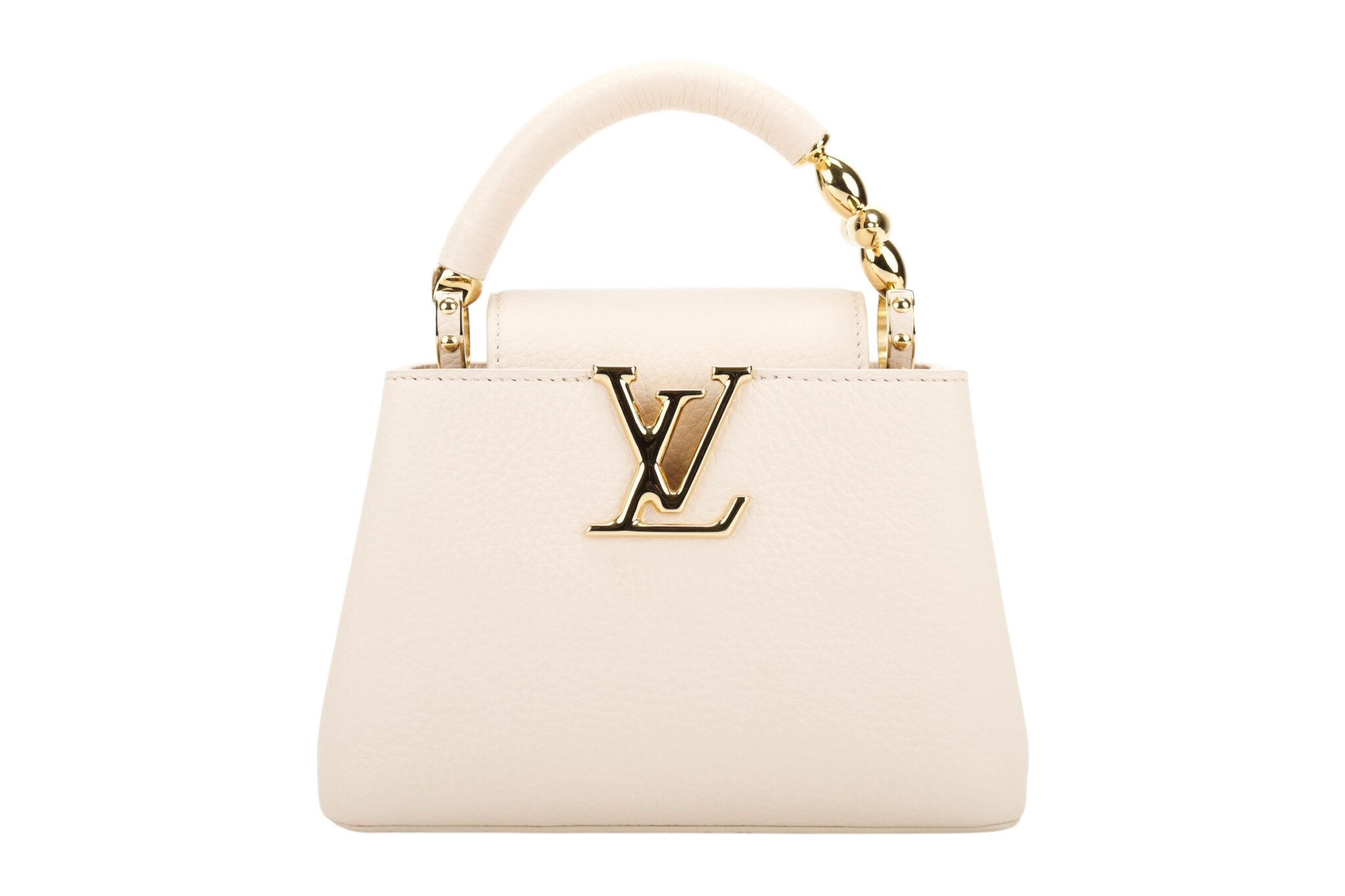 Louis Vuitton Mini Capucines Embellished Beige Leather, Gold Hardware ...