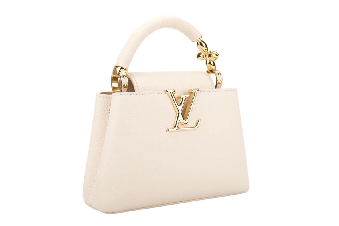 Louis Vuitton Mini Capucines Embellished Beige Leather, Gold Hardware ...