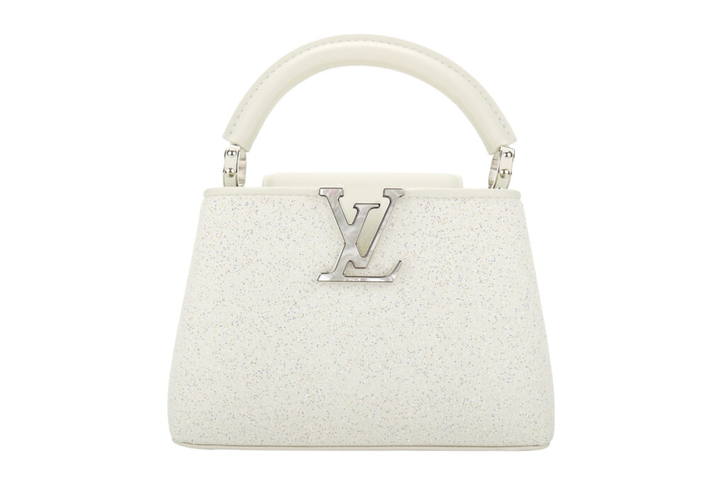 Louis Vuitton Mini Capucines White Swarovski Crystal Embellished Silver ...