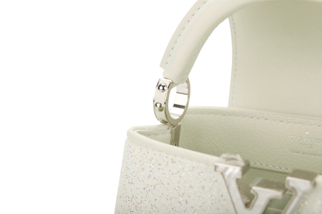 Louis Vuitton Mini Capucines White Swarovski Crystal Embellished Silver ...