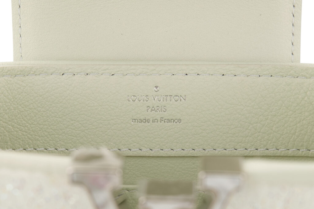 Louis Vuitton Mini Capucines White Swarovski Crystal Embellished Silver ...