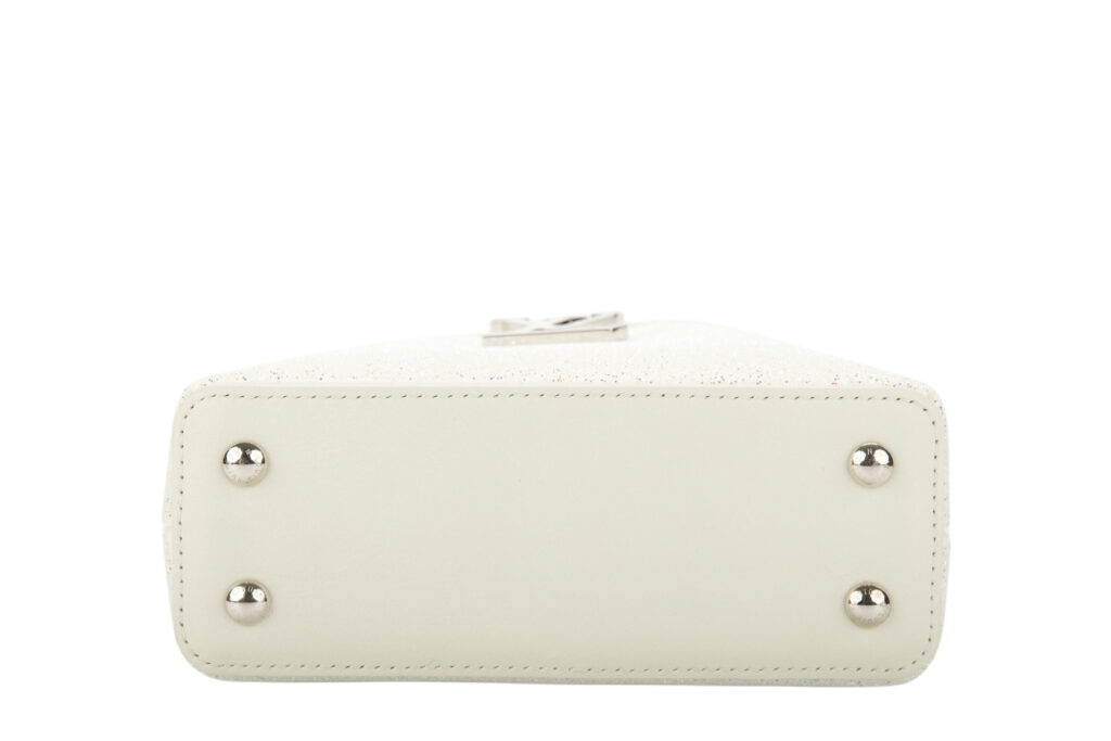 Louis Vuitton Mini Capucines White Swarovski Crystal Embellished Silver ...