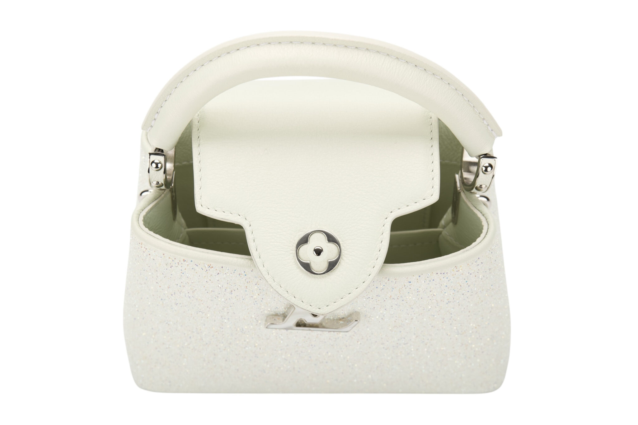 Louis Vuitton Mini Capucines White Swarovski Crystal Embellished Silver ...