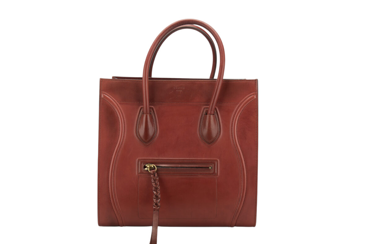 Celine Phantom Luggage Bag Oxblood Leather, Gold Hardware - Love Pre Love