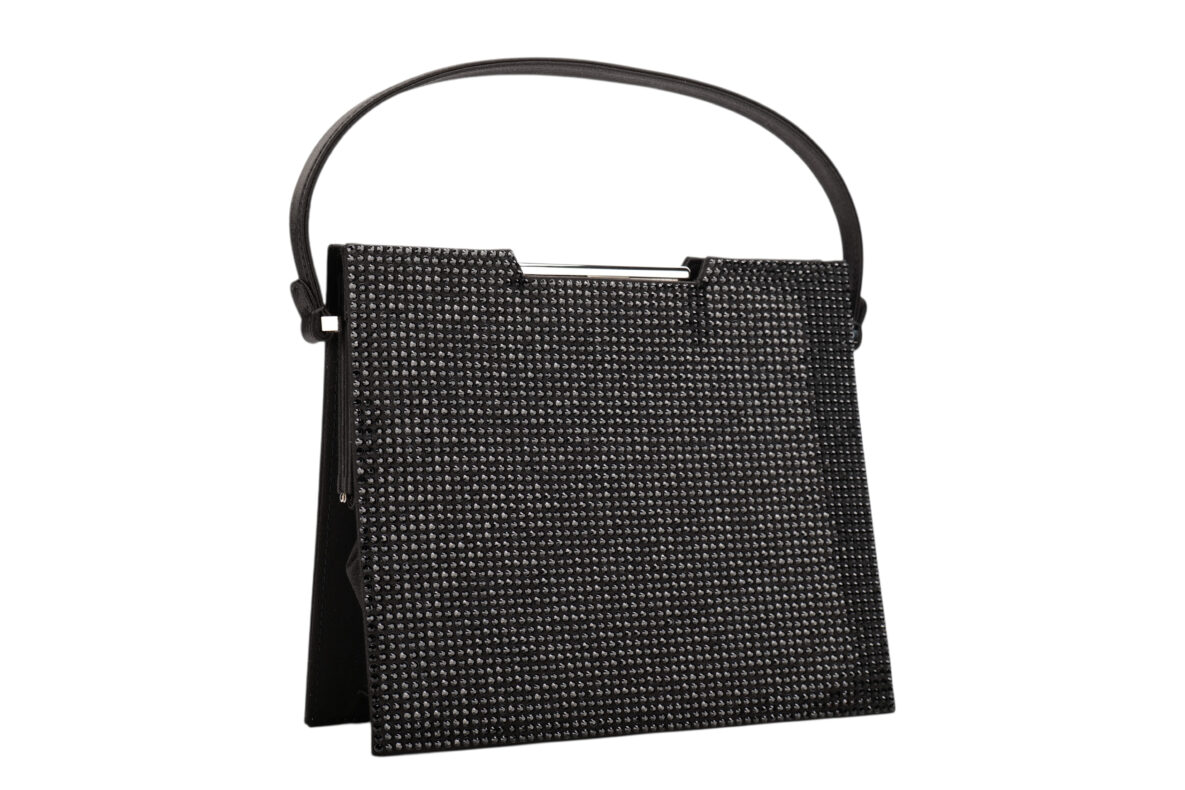 Giorgio Armani Black Crystal Embellished Top Handle Shoulder Bag ...